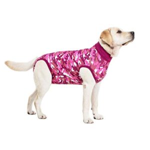 suitical recovery suit dog, medium, pink camouflage