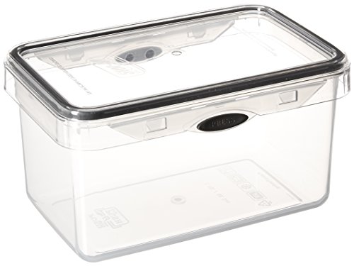 Misco PNC59RT Rectangle Press N Click Food Container, 7.4 Cup, Clear/Grey Trim