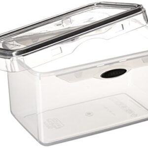 Misco PNC59RT Rectangle Press N Click Food Container, 7.4 Cup, Clear/Grey Trim