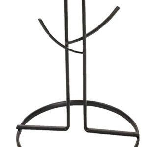 Home Basics Chrome Wire Collection Durable Steel Mug Tree Stand, 6-Hook Coffee Tea Cup, Holder Kitchen Countertop, Black