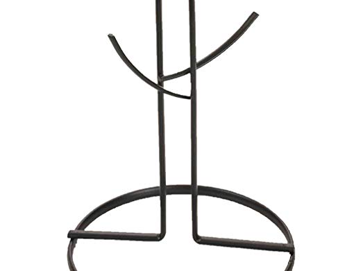 Home Basics Chrome Wire Collection Durable Steel Mug Tree Stand, 6-Hook Coffee Tea Cup, Holder Kitchen Countertop, Black