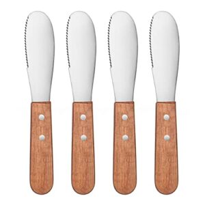 new star foodservice 43006 wood handle butter spreader, 7.5-inch, silver, set of 4