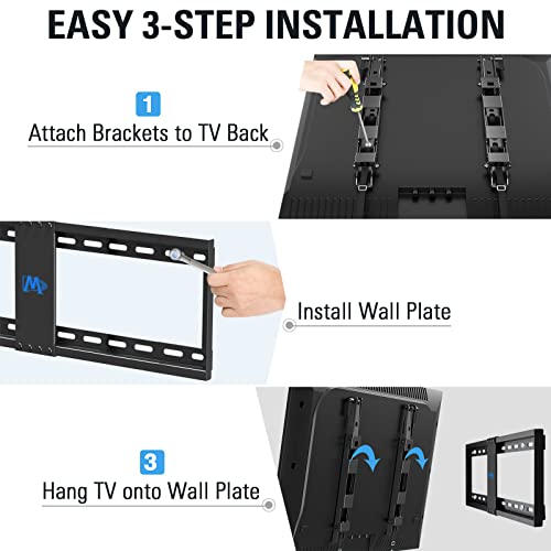 Mounting Dream Tilt TV Wall Mount TV Bracket for Most of 42-70 Inches TV, TV Mount Tilt up to 20 Degrees with VESA 200x100 to 600x400mm and Loading 132 lbs, Fits 16", 18", 24" Studs MD2165-LK