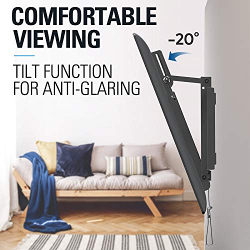 Mounting Dream Tilt TV Wall Mount TV Bracket for Most of 42-70 Inches TV, TV Mount Tilt up to 20 Degrees with VESA 200x100 to 600x400mm and Loading 132 lbs, Fits 16", 18", 24" Studs MD2165-LK