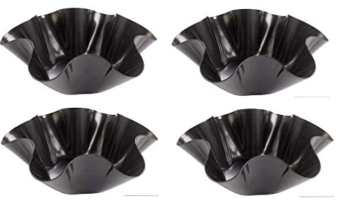 Chefcaptain Tortilla Pan Set Non Stick Steel Taco Salad Bowl Makers Tortilla Shell Maker Extra Thick Steel Set of 4