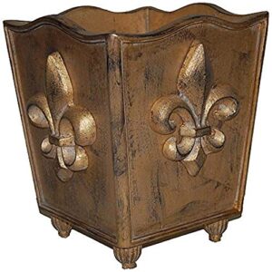 hickory manor house ornate fleur de lis trash can