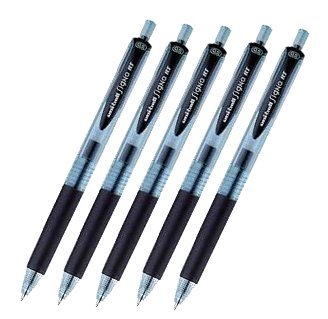 Uni-ball Signo RT Rubber Grip & Click Retractable Ultra Micro Point Gel Pens -0.38mm-black Ink-value Set of 5