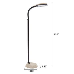 Lavish Home (72-G0820) 5 Feet Sunlight Floor Lamp With Adjustable Gooseneck - Light Wood Grain