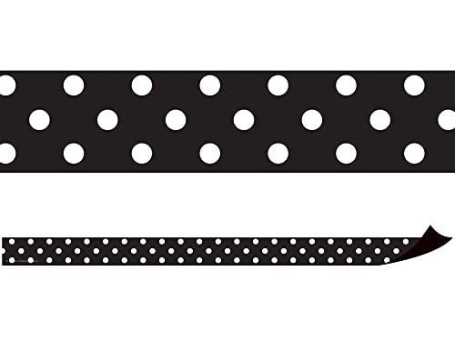 Teacher Created Resources Black Polka Dots Magnetic Strips (TCR77142)