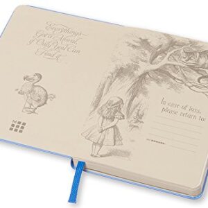 Moleskine Limited Edition Alice in Wonderland Notebook, Hard Cover, Pocket (3.5" x 5.5") Plain/Blank, Powder Blue, 192 Pages