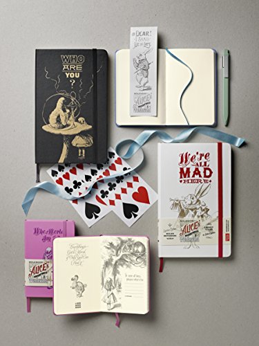 Moleskine Limited Edition Alice in Wonderland Notebook, Hard Cover, Pocket (3.5" x 5.5") Plain/Blank, Powder Blue, 192 Pages