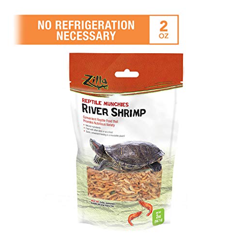 Zilla Reptile Food Munchies River Shrimp for Turtles, Salamanders, Axolotls, and Large Tropical Fish, 2-Ounce