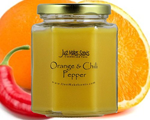 Orange & Chili Pepper Scented Blended Soy Candle by Just Makes Scents