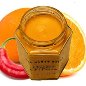 Orange & Chili Pepper Scented Blended Soy Candle by Just Makes Scents