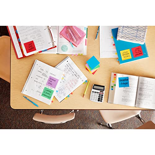 Post-it Super Sticky Notes, 3x3 in, 15 Pads, 2x the Sticking Power, Energy Boost, Bright Colors (Orange, Pink, Blue, Green), Recyclable (654-24SSAU-CP)