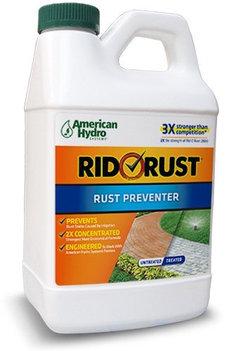 Rid O Rust RR1 Rust Stain Preventer. Use Rid O' Rust RR1 to prevent UGLY rust stains caused by irrigation well water with a pH of 6 or greater with any hardness level, 4 pounds, pack of 4