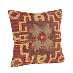 saro lifestyle 571.m20s 1-piece kilim design pillow set, 20-inch, multicolor, square