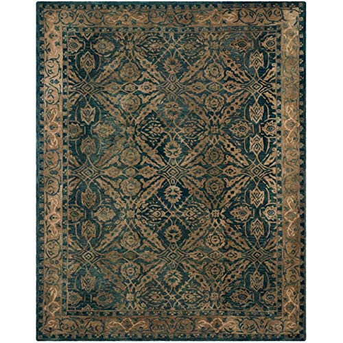 SAFAVIEH Anatolia Collection Area Rug - 8' x 10', Navy & Ivory, Handmade Traditional Oriental Wool, Ideal for High Traffic Areas in Living Room, Bedroom (AN583A)