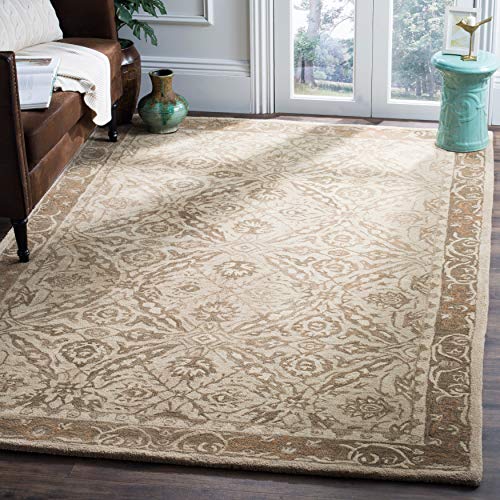 SAFAVIEH Anatolia Collection Area Rug - 8' x 10', Navy & Ivory, Handmade Traditional Oriental Wool, Ideal for High Traffic Areas in Living Room, Bedroom (AN583A)