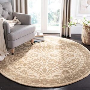 SAFAVIEH Anatolia Collection Area Rug - 8' x 10', Navy & Ivory, Handmade Traditional Oriental Wool, Ideal for High Traffic Areas in Living Room, Bedroom (AN583A)