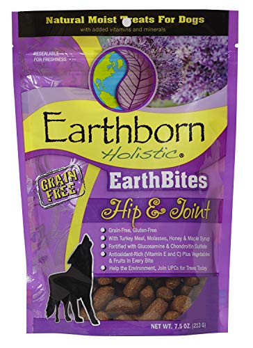 Earthborn Holistic EarthBites Hip & Joint Grain-Free Moist Treats for Dogs, 7.5 Ounce Bag