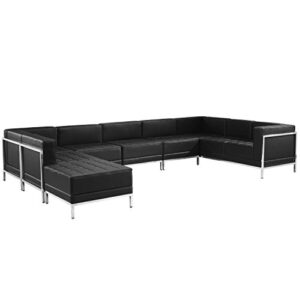 flash furniture hercules imagination series black leathersoft u-shape sectional configuration, 7 pieces