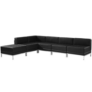 flash furniture hercules imagination series black leathersoft sectional configuration, 6 pieces