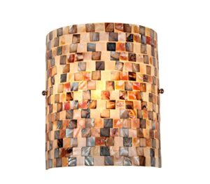 chloe lighting ch3cd28bc08-ws1 shelley mosaic 1-light wall sconce, 9.8 x 8.3 x 4.1", black