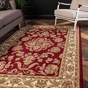 Unique Loom Voyage Collection Traditional Oriental Classic Intricate Design Area Rug (3' 3 x 5' 3 Rectangular, Red/Tan)