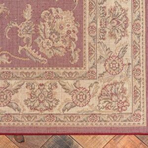 Unique Loom Voyage Collection Traditional Oriental Classic Intricate Design Area Rug (3' 3 x 5' 3 Rectangular, Red/Tan)