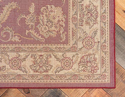 Unique Loom Voyage Collection Traditional Oriental Classic Intricate Design Area Rug (3' 3 x 5' 3 Rectangular, Red/Tan)