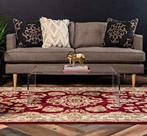 Unique Loom Voyage Collection Traditional Oriental Classic Intricate Design Area Rug (3' 3 x 5' 3 Rectangular, Red/Tan)