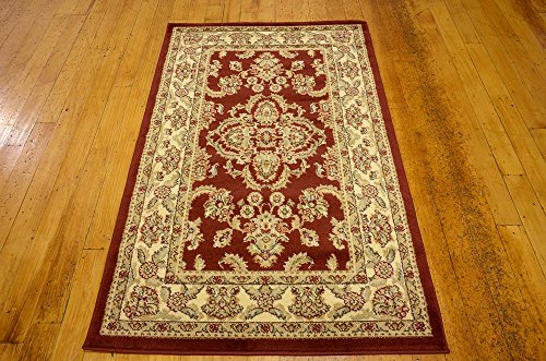 Unique Loom Voyage Collection Traditional Oriental Classic Intricate Design Area Rug (3' 3 x 5' 3 Rectangular, Red/Tan)