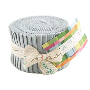 bella solids zen grey jr jelly roll (9900jjr 185) by moda house designer for moda