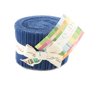 bella solids admiral blue jr jelly roll (9900jjr 48) by moda house designer for moda