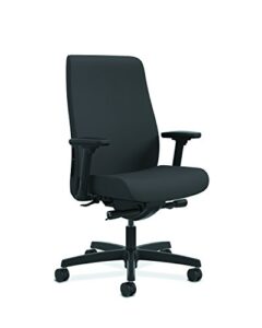 hon endorse mid-back task chair- upholstered computer chair for office desk, black (hlwu)