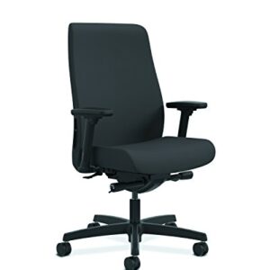 HON Endorse Mid-Back Task Chair- Upholstered Computer Chair for Office Desk, Black (HLWU)