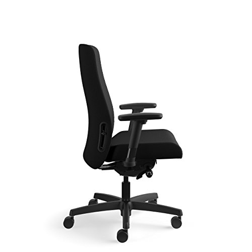 HON Endorse Mid-Back Task Chair- Upholstered Computer Chair for Office Desk, Black (HLWU)