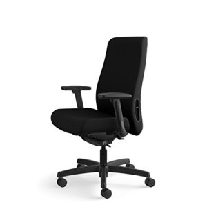 HON Endorse Mid-Back Task Chair- Upholstered Computer Chair for Office Desk, Black (HLWU)