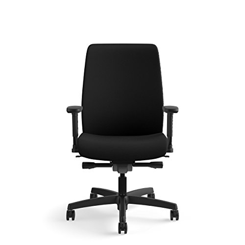 HON Endorse Mid-Back Task Chair- Upholstered Computer Chair for Office Desk, Black (HLWU)