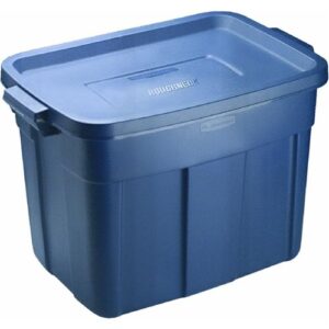 rubbermaid 2215cpdimct roughneck storage box, 18 gal, dark indigo metallic, 12/carton