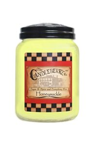 candleberry candles | honeysuckle candle | best candles on the market | hand poured in the usa | highly scented & long lasting | large jar 26 oz.