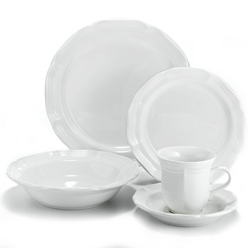 Mikasa French Countryside 40-Piece Dinnerware Set, Service for 8, White