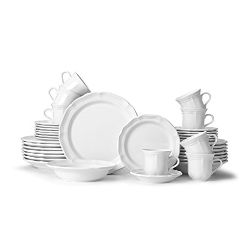 Mikasa French Countryside 40-Piece Dinnerware Set, Service for 8, White