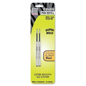 zebra f-refill, 1.6mm, black ink, 2 pack (82712) by zebra pen