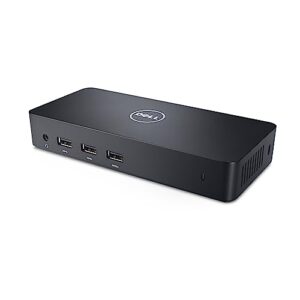 dell usb 3.0 ultra hd/4k triple display docking station (d3100), black