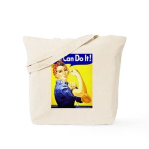 cafepress rosie the riveter tote bag natural canvas tote bag, reusable shopping bag