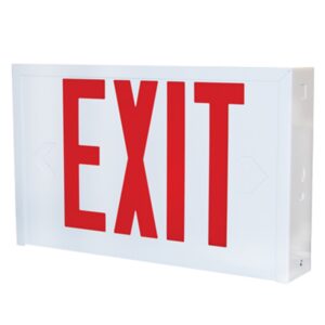 lithonia lighting lx w 3 r el n led titan steel emergency exit sign, 4 watts, white