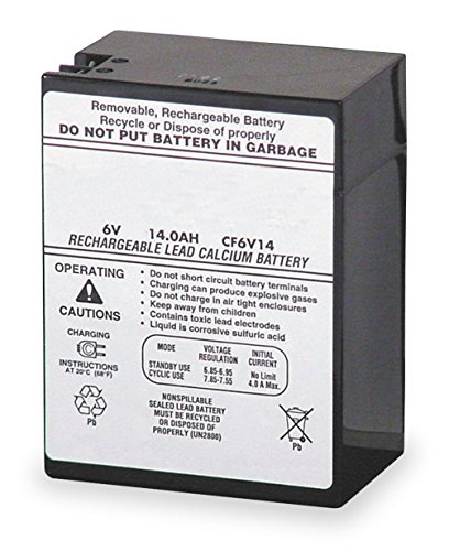 Lithonia Lighting ELB 0614 Emergency Replacement Battery, 6 Volt, Black, 5.55x4.25x2.80