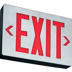 Lithonia Lighting LE S 1 R EL N SD LED Aluminum Emergency Exit Sign, 2 watts, Silver